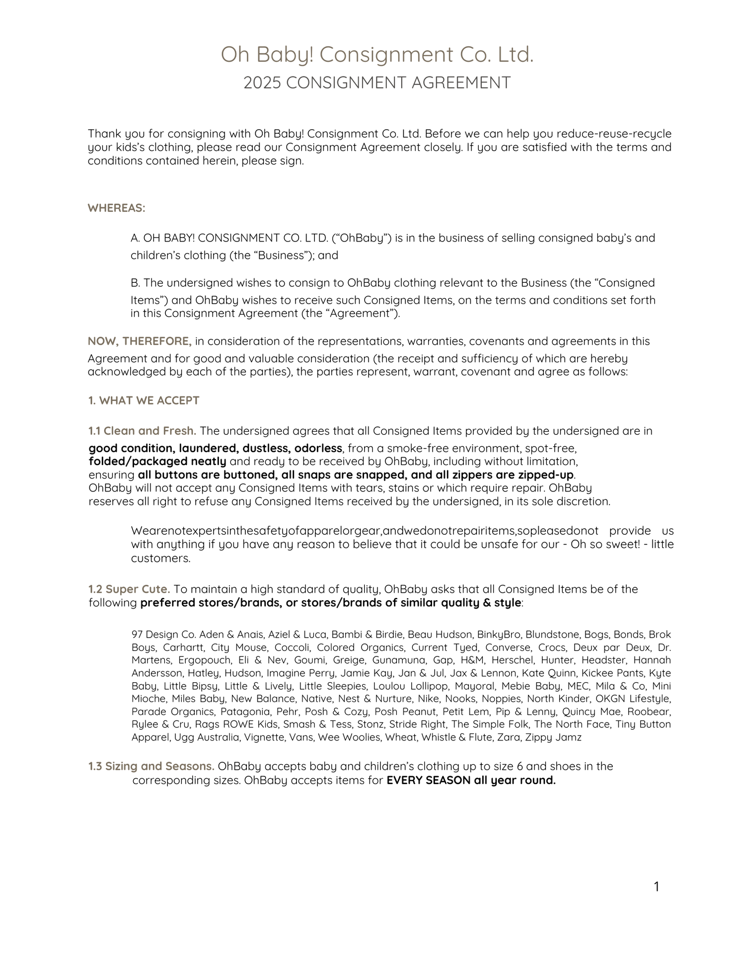 Consignment Agreement